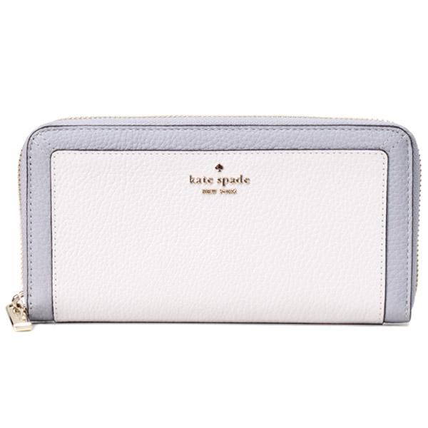 ケイトスペード 長財布 katespade ぺブルレザー レナ カラー ブロック ロゴ ラージ コンチネンタル ジップ アラウンド ウォレット 財布 マウンテングレー KI835