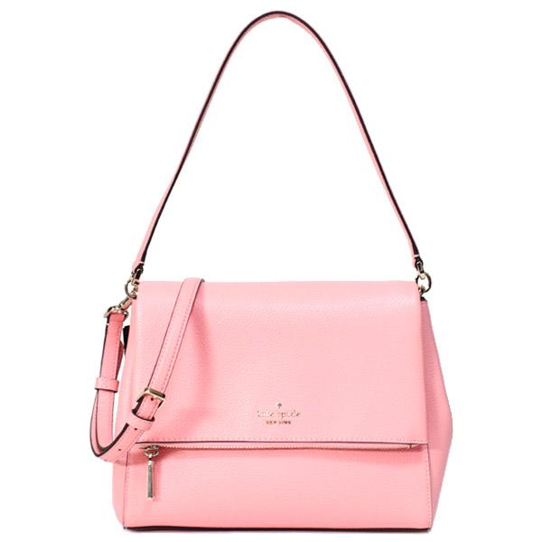 ケイトスペード バッグ katespade ぺブルレザー ミディアム フラップ クロスボディ 2WAY 斜め掛け ショルダーバッグ ピーチローズ K6029