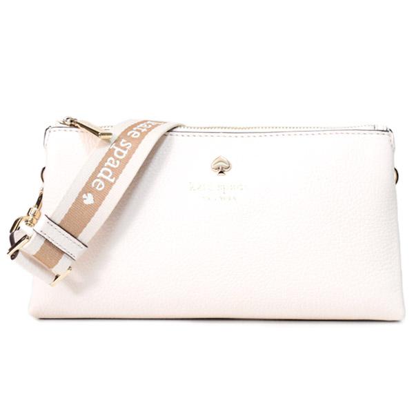 ケイトスペード バッグ katespade ペブルレザー エマ ロゴ コンパクト クロスボディ 斜めがけ 2WAY クラッチ ショルダーバッグ パーチメント KK257