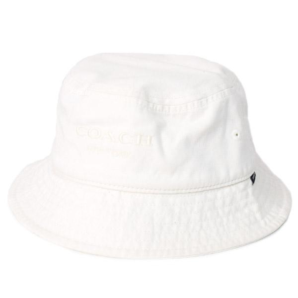 コーチ 帽子 COACH ホワイトデニム コットン シグネチャー ロゴ バケットハット サファリハット 帽子 チャーク CH403