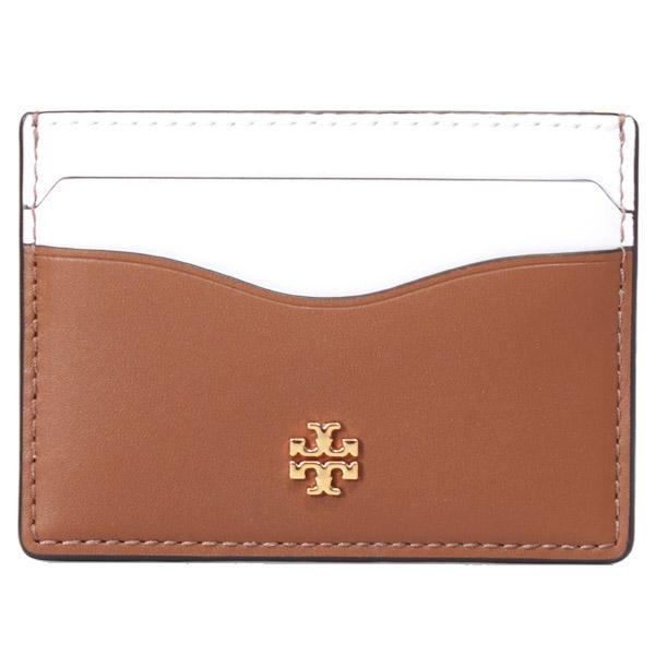トリーバーチ カードケース TORY BURCH レザー エマーソン カラーブロック スリム 小物 定期入れ パスケース オプティックホワイト×ムース 168328