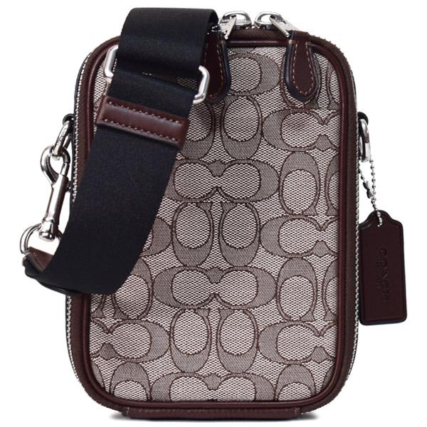 コーチ メンズ バッグ COACH ジャガード レザー シグネチャー スタントン 2WAY クロスボディ 斜め掛け ショルダー バッグ オーク×メイプル CH097