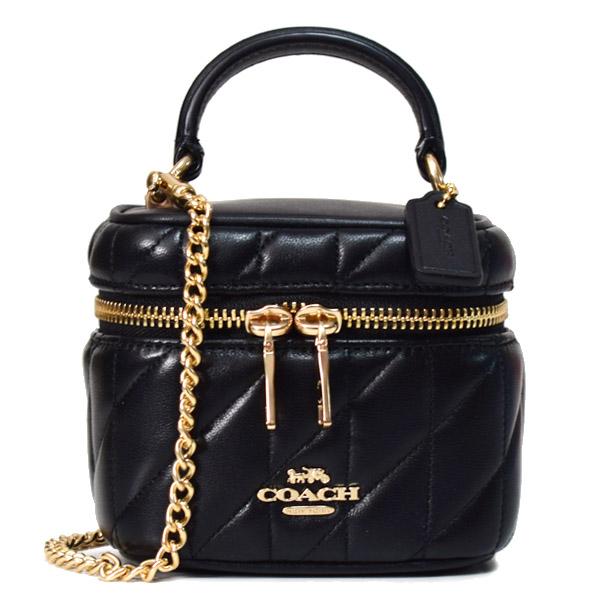 コーチ バッグ COACH レザー キルティング アヴァ ロゴ スクエア ボックス チェーン クロスボディ 2WAY 斜め掛け ショルダー ハンドバッグ ブラック CY730