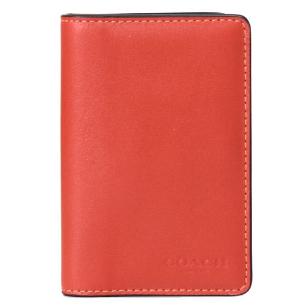 コーチ カードケース COACH レザー ロゴ カード入れ カードホルダー ウォレット 二つ折り ID パスケース 定期入れ ディープオレンジ CJ728