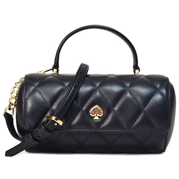 ケイトスペード バッグ katespade レザー キルティング ハート バレル 2way フラップ クロスボディ ショルダー ハンドバッグ ブラック KK175