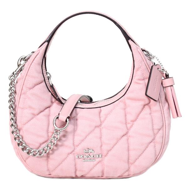 コーチ バッグ COACH デニム レザー 三日月型 キルティング カルメン ミニ ロゴ 2way チェーン クロスボディ 斜め掛け ショルダーバッグ ハンドバッグ バレリーナ×カーネーション CBR11