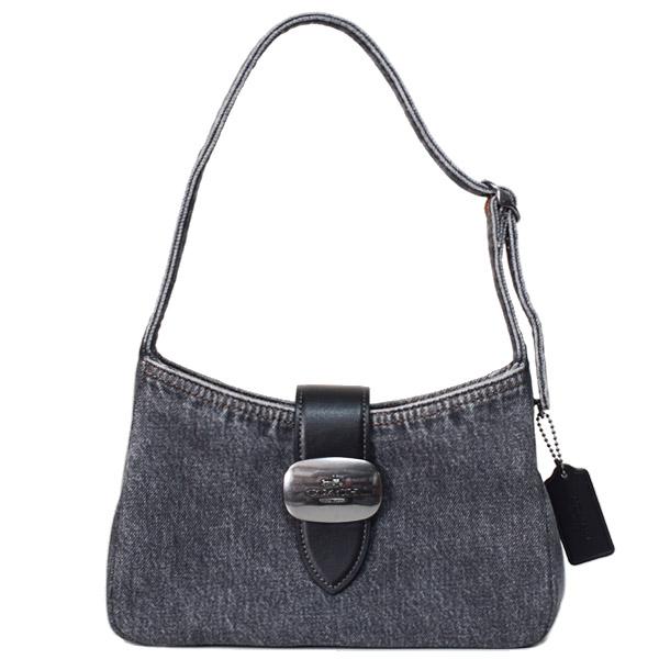 コーチ バッグ COACH デニム エライザ レザー ロゴ ワンハンドル ショルダー ハンドバッグ ウォッシュドグレー CAK45