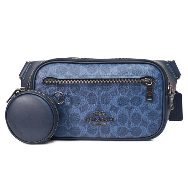 コーチ バッグ COACH コーティングキャンバス レザー シグネチャー エリアス ケース付き ベルトバッグ 2way ワンショルダー バックパック ボディバッグ ウエストバッグ デニム×ミッドナイトネイビー CZ400
