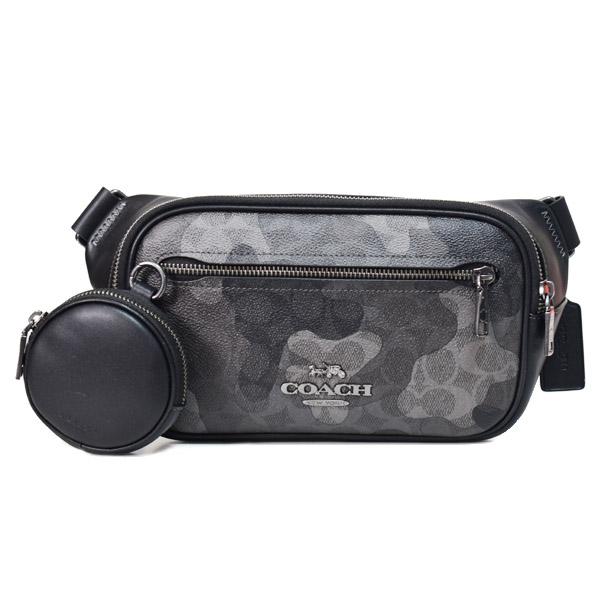 コーチ バッグ COACH コーティングキャンバス レザー シグネチャー カモフラ 迷彩柄 エリアス ケース付き ベルトバッグ 2way ボディバッグ ワンショルダー バックパック ウエストバッグ グレーマルチ CW314