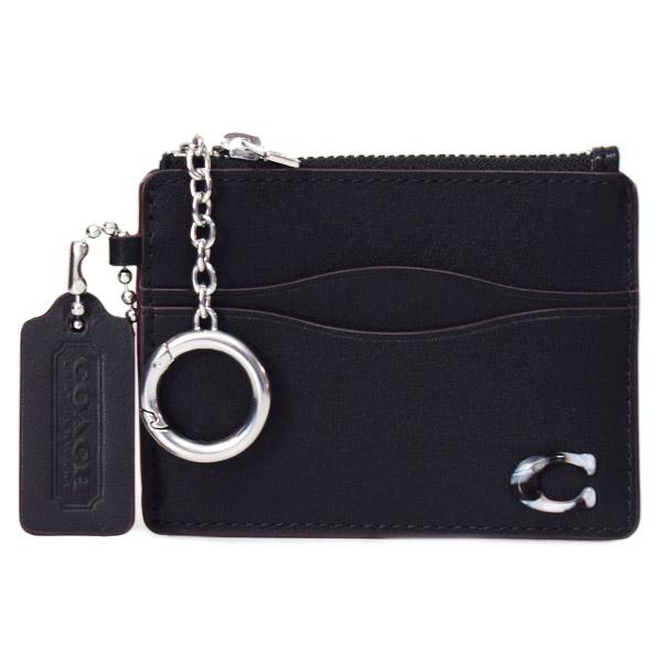 コーチ ケース COACH コーチトピア Coachtopia スムースレザー ロゴ キーリング付き ウェイビー カードケース IDケース 小銭入れ ブラック CQ861