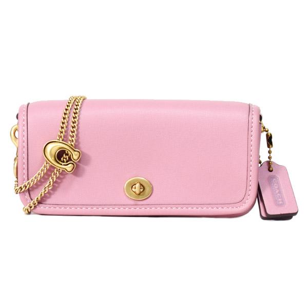 コーチ バッグ COACH グラブタンレザー ディンキー 14 ターンロック スライダー チェーン スモール 2way クラッチ クロスボディー 斜め掛け ショルダーバッグ トゥルーピンク CZ108