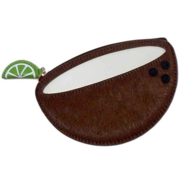 ケイトスペード 小銭入れ katespade レザー ハラコ ココナッツ ライム ケース ブラウン×ホワイト 2196