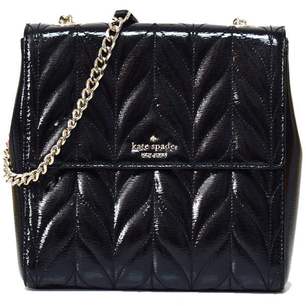 ケイトスペード バッグ　katespade パテントカウレザー ブライアー レーン キルティング ブレイデン チェーン 2WAY 斜めがけ ショルダー リュックサック バックパック ブラック WKRU5975