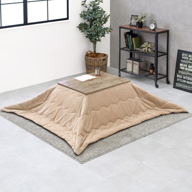 2点セット】こたつ+薄掛けこたつふとんセット 無地柄 カーキ 全6色