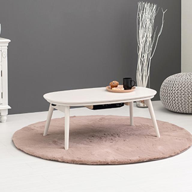 単品】こたつテーブル 90×50cm 楕円形 ブラウン 全3色 折れ脚