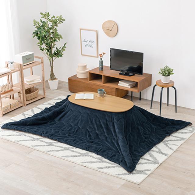 2点セット】こたつ+薄掛けこたつふとんセット 無地柄 ブラウン 全6色