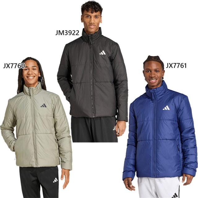 アディダス メンズ BSC クライマウォーム スリーストライプス インサレーションジャケット 上着 アウター トップス カジュアルウェア 長袖 ブラック 黒 シルバー 送料無料 adidas JVG91