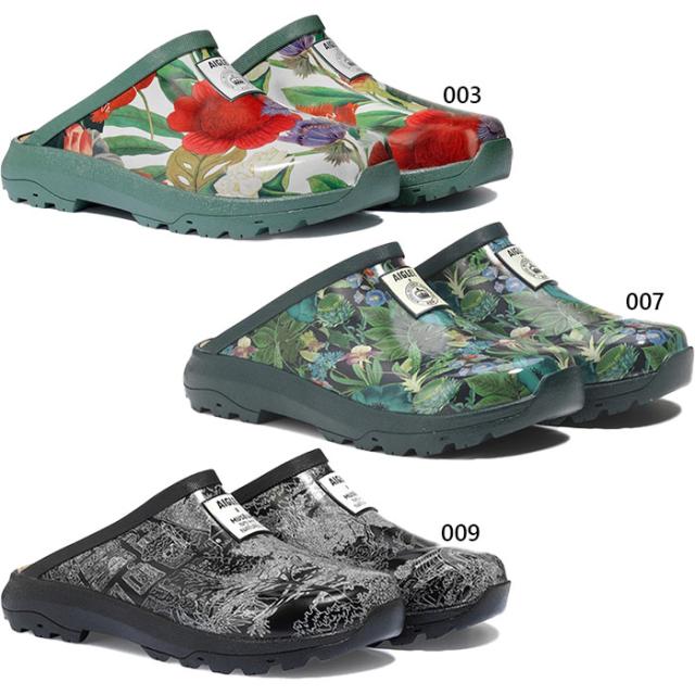 エーグル レディース コーレイプリント クロッグ サボサンダル シューズ 防水 グリーン 緑 送料無料 AIGLE ZZFS064