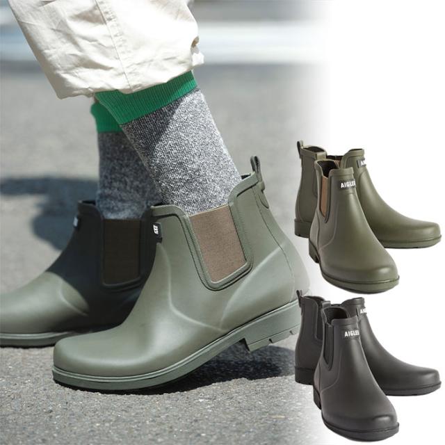 エーグル メンズ カーヴィル2 ラバーブーツ カジュアルシューズ 防水 レインシューズ カーキ 送料無料 AIGLE ZZHNA60