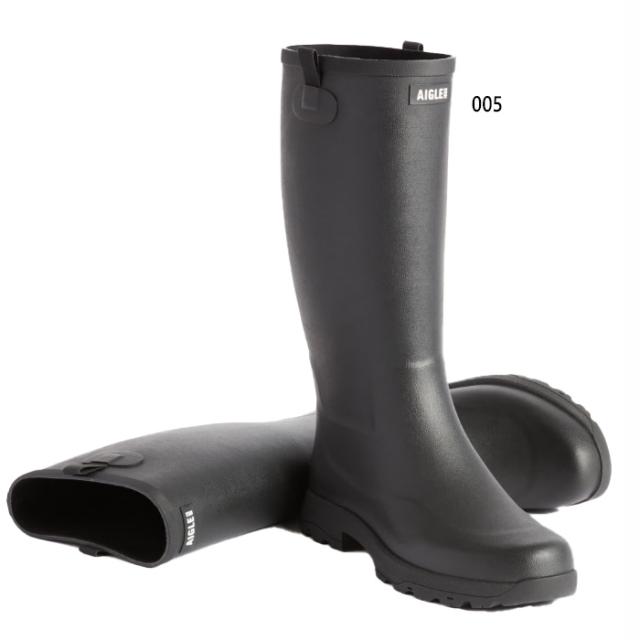 エーグル レディース アリア ハイ ラバーブーツ カジュアルシューズ ブラック 黒 送料無料 AIGLE ZZFNC05