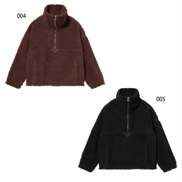 エーグル メンズ レディース ハーフジップ シェルパフリース 上着 アウター トップス カジュアルウェア 長袖 ブラック 黒 送料無料 AIGLE ZSFBB55