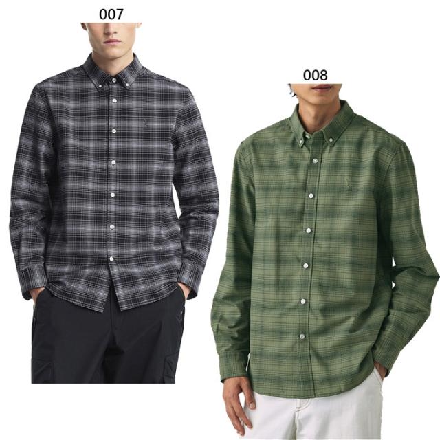 エーグル メンズ 吸水速乾 オックスフォードボタンダウンシャツ カジュアルウェア トップス 長袖 グリーン 緑 送料無料 AIGLE ZCHBK99