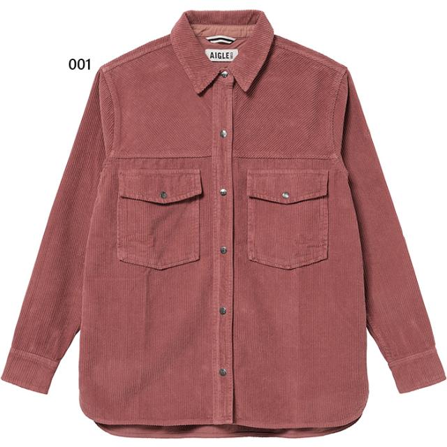 エーグル レディース コーデュロイシャツ カジュアルウェア トップス 長袖 ピンク 送料無料 AIGLE ZCFBB80