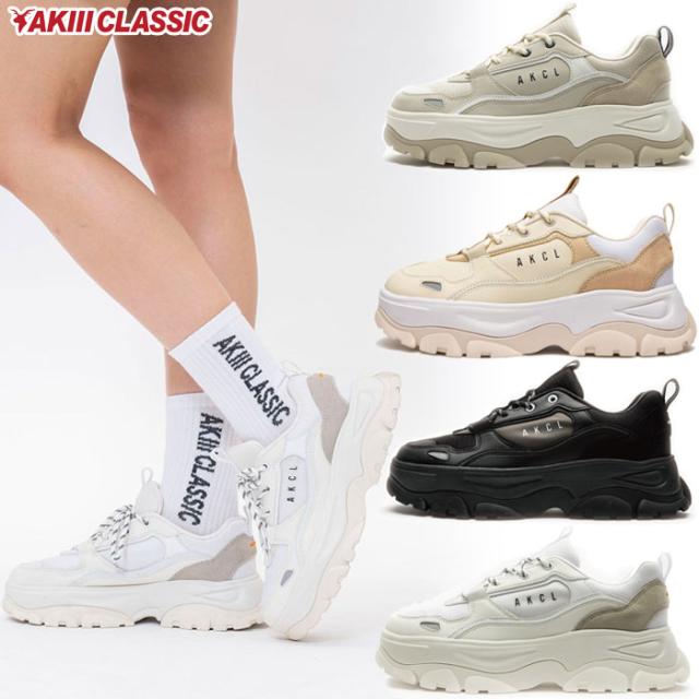 アキクラシック レディース アキ アーバントラッカー オーバーソール AKIII URBAN OVER SOLE スニーカー シューズ 紐靴 厚底 ホワイト 白 ブラック 黒 グレー 灰色 送料無料 AKIII CLASSIC AKC-0068