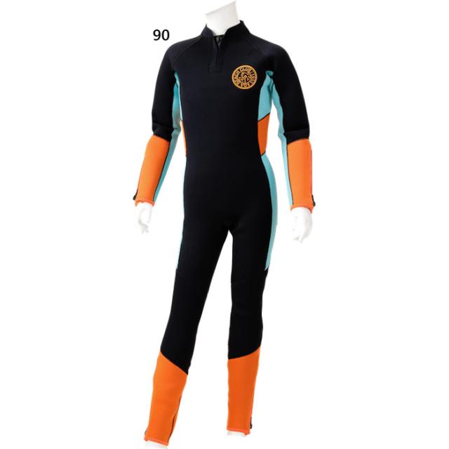 アクア ジュニア キッズ ウエットスーツ 2.5mm マリンスポーツ ウェットスーツ 長袖 ブラック 黒 送料無料 AQA KW4673 KW4-673