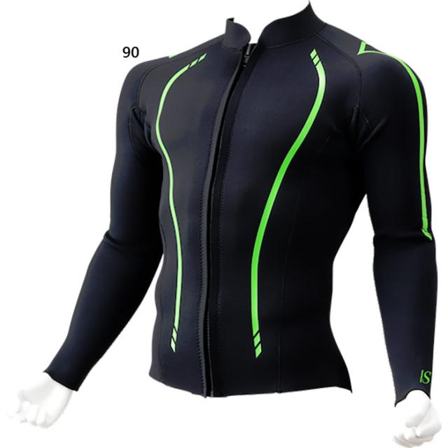 アクア メンズ ウエットトップジップ 2.5mm マリンスポーツ ウェットスーツ 長袖 トップス ブラック 黒 送料無料 AQA KW4668