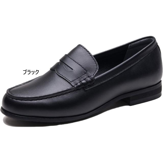 3E幅 アサヒシューズ レディース ローレンスアカデミー LA7500 ビジネスシューズ ローファー 通勤 通学 牛革 撥水加工 ブラック 黒 送料無料 asahi shoes AL75001