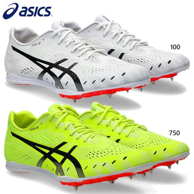 普通幅 アシックス メンズ ガンラップ3 GUN LAP 3 陸上競技 シューズ スパイク 中距離 長距離 障害 イエロー 黄色 送料無料 asics 1093A229