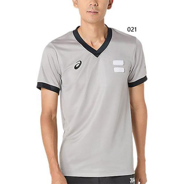 アシックス メンズ レディース バスケットボール レフリーシャツ 審判ウェア トップス JBA認定 シルバー 送料無料 asics 2063A421