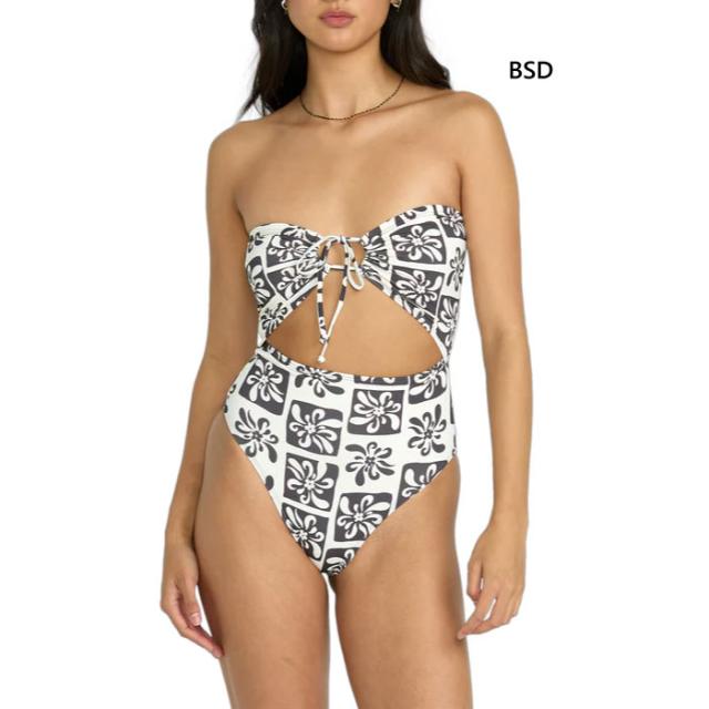 ビラボン レディース リバーシブル ワンピース 水着 UR A LEGEND ANDREW 1PC カジュアル水着 サーフ カジュアル 総柄 ブラック 黒 送料無料 BILLABONG BF01C816