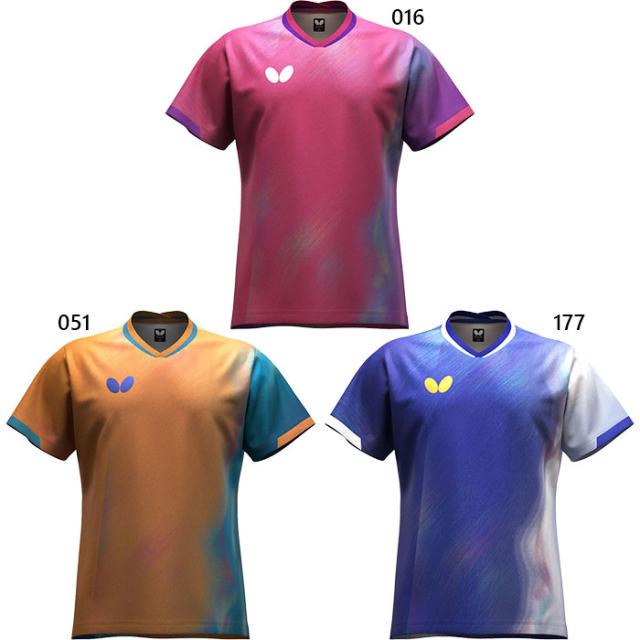 バタフライ メンズ レディース インフィリア・シャツ 卓球ウェア トップス 半袖 吸水速乾 JTTA公認 ブルー 青 ピンク オレンジ 送料無料 Butterfly 47220