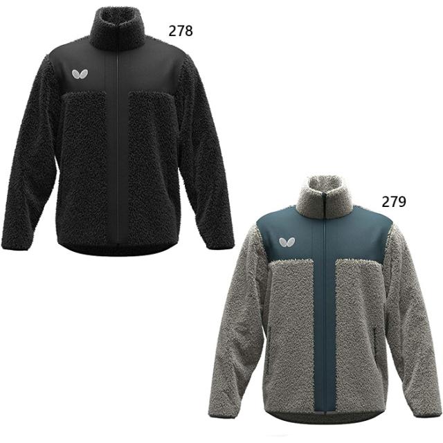 バタフライ メンズ レディース レッジ・フリース 卓球ウェア トップス 長袖 保温 ブラック 黒 グレー 灰色 送料無料 Butterfly 47450