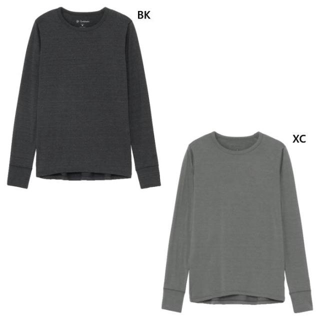 シースリーフィット ゴールドウィン レディース ウールクルーロングスリーブ アウトドアウェア トップス 長袖Tシャツ ロンT ブラック 黒 グレー 灰色 送料無料 C3fit Goldwin GCW84435