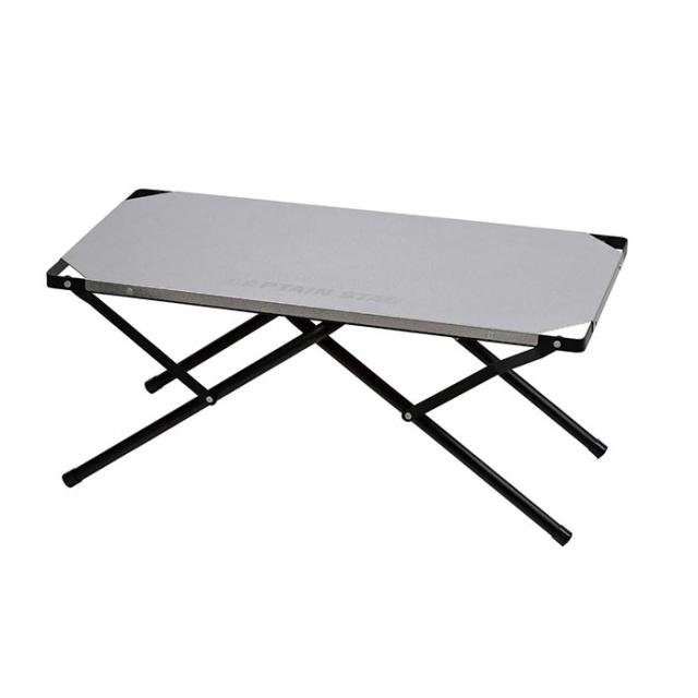 60×30cm キャプテンスタッグ メンズ レディース 2way ステンレスサイドテーブル アウトドア用品 折り畳み式 テーブル 机 キャンプ バーベキュー BBQ 送料無料 CAPTAIN STAG UC-555