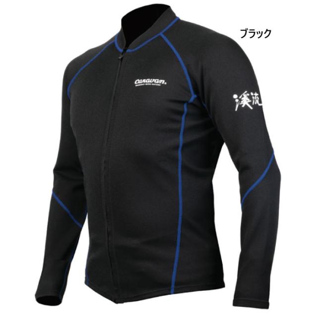 キャラバン メンズ レディース 渓流 CRジップシャツ アウトドアウェア トップス 渓流釣り 沢登り ブラック 黒 送料無料 CARAVAN 0036010