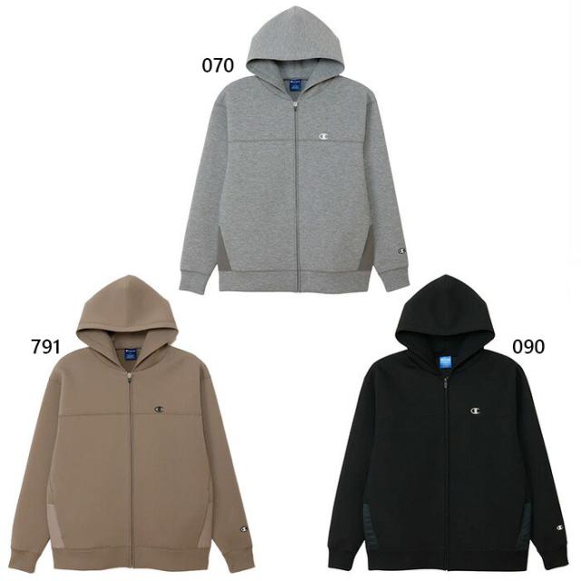 チャンピオン メンズ 3LSジップフーデッドスウェットシャツ パーカー トップス カジュアルウェア 長袖 ジップアップ ブラック 黒 グレー 灰色 送料無料 Champion C3CS111