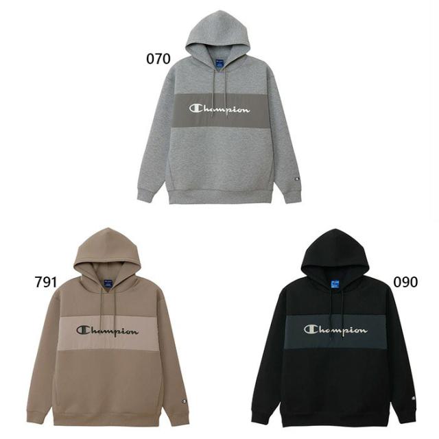 チャンピオン メンズ 3LSフーデッドスウェットシャツ カジュアルウェア トップス ブラック 黒 グレー 灰色 送料無料 Champion C3CS110