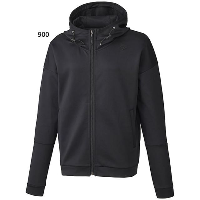 ダンロップ レディース フーデッド スウェット HOODED SWEAT テニス バドミントンウェア トップス パーカー 長袖 ジップアップ ブラック 黒 送料無料 DUNLOP DAN3420W