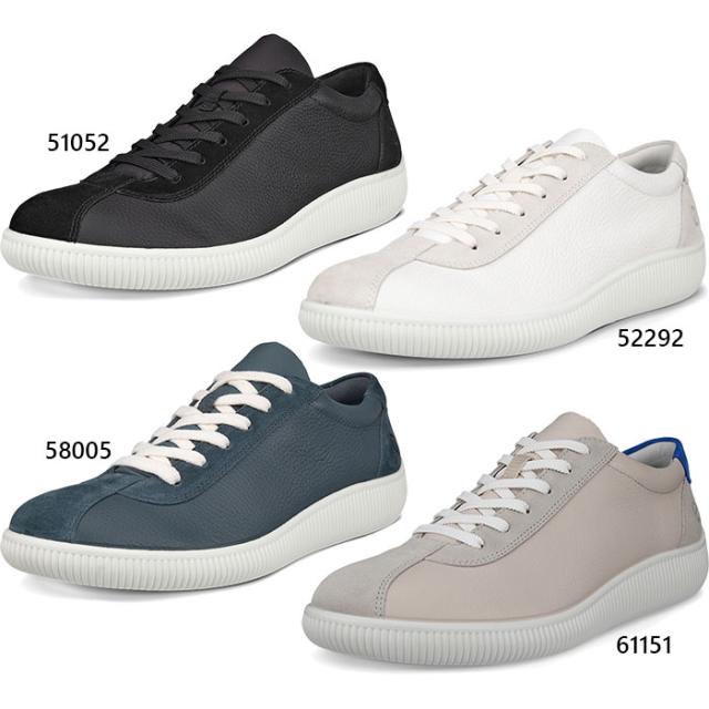 エコー メンズ ソフト ゼロ SOFT ZERO M スニーカー シューズ 紐靴 ローカット 本革 レザー ホワイト 白 ブラック 黒 グレー ブルー 青 灰色 送料無料 ecco 537754