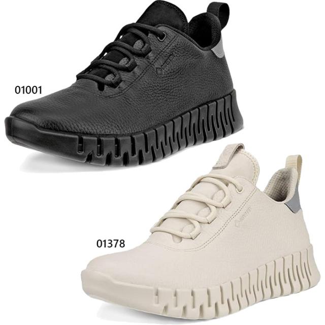 エコー レディース グルーヴ gruuv レザー Gore-Tex スニーカー ゴアテックス 防水 スニーカー シューズ 紐靴 ローカット 本革 レザー ブラック 黒 ベージュ 送料無料 ecco 218233