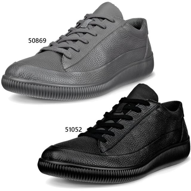 エコー メンズ レザースニーカー ソフト ゼロ soft zero スニーカー シューズ 紐靴 カジュアル ローカット ブラック 黒 グレー 灰色 送料無料 ecco 537774