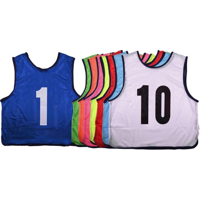 単色10枚組 エバニュー ジュニア キッズ メッシュビブスJr 1-10番 ウェア 10枚セット 学校 体育 部活 運動会 体育祭 ホワイト 白 ブルー レッド 青 赤 イエロー ピンク オレンジ グリーン 黄色 緑 送料無料 EVERNEW EKB403