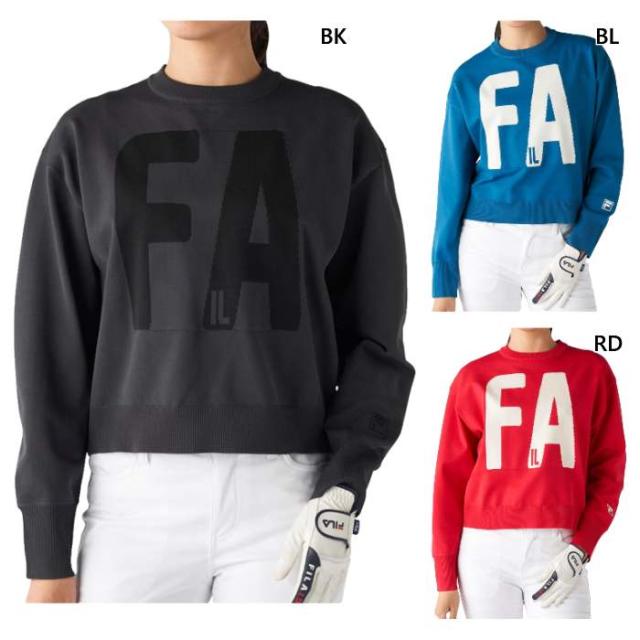 フィラ ゴルフ レディース ニット ショート丈 バルーン袖 ゴルフウェア トップス 長袖 ブラック 黒 ブルー レッド 青 赤 送料無料 FILA GOLF 795760