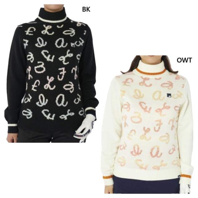 フィラ ゴルフ レディース ハイネックセーター ゴルフウェア トップス 長袖 ホワイト 白 ブラック 黒 送料無料 FILA GOLF 794704