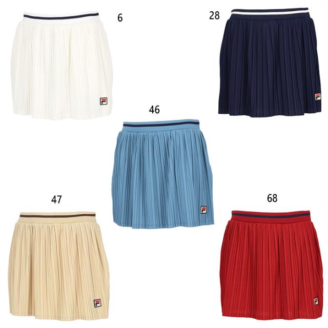 フィラ レディース スコート テニス バドミントンウェア ボトムス ホワイト 白 ネイビー ブルー 青 ベージュ 送料無料 FILA EL0207