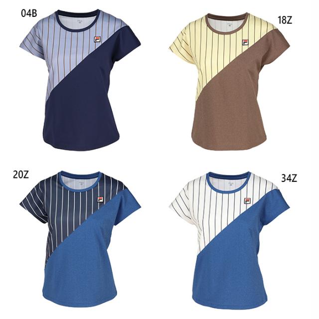 フィラ レディース テニス バドミントンウェア トップス ホワイト 白 グレー ネイビー イエロー 灰色 黄色 送料無料 FILA EL0229